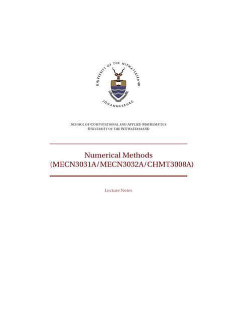 Lecture Notes Set 1 Pdf System Of Linear Equations Matrix