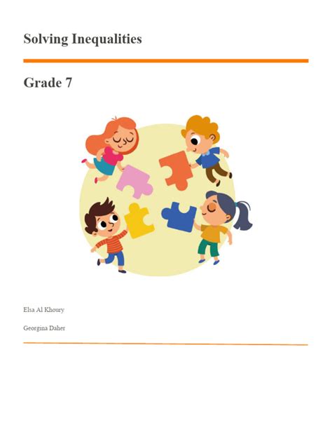 Solving Inequalities Elsa Al Khoury Georgina Daher Pdf Teachers