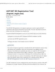 ASP NET IIS Registration Tool Aspnet Regiis Pdf ASP NET IIS