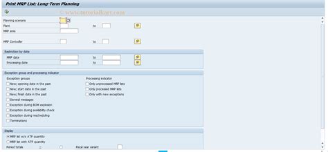 MSLD SAP Tcode Print MRP List Long Term Planning