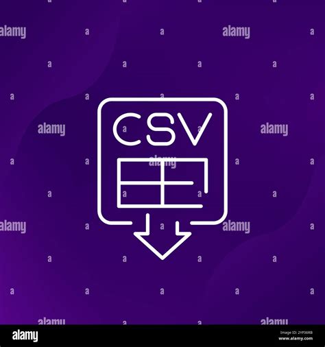 Download Csv File Icon Line Vector Stock Vector Image And Art Alamy