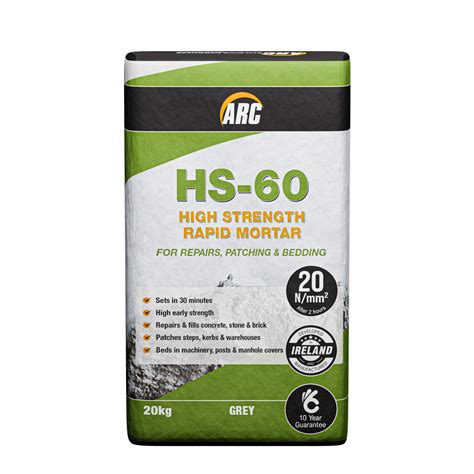 Arc Hs 60 High Strength Rapid Mortar Arc Building Products