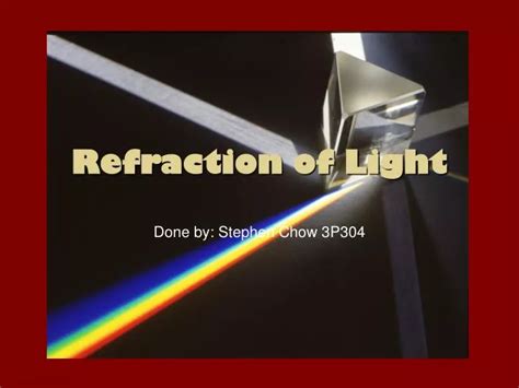 Ppt Refraction Of Light Powerpoint Presentation Free Download Id