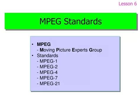 PPT MPEG Standards PowerPoint Presentation Free Download ID