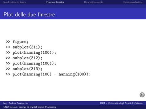 Gnu Octave Esempi Di Digital Signal Processing Ppt