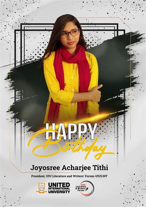Uiu Literature And Writers Forum Uiulwf শুভ জন্মদিন Joyosree Acharjee Tithi President Uiu