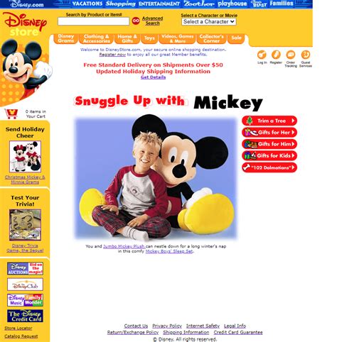 Disney Store In 2000 Web Design Museum