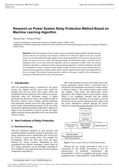 Pdf Research On Power System Relay Protection Method Based On Machine