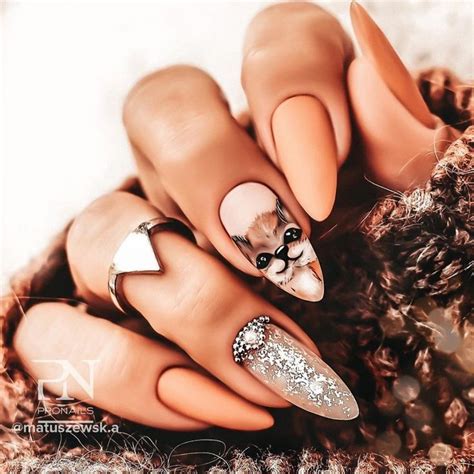 Нежный осенний маникюр с лисёнком 🦊🧡