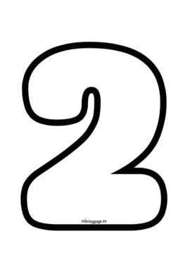 Printable Bubble Number 2 Coloring Page