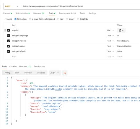 How To Upload Caption To Youtube Using Rest Api Stack Overflow