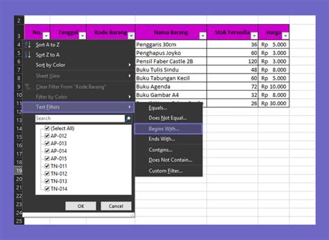 Cara Filter Data Excel Leskompi