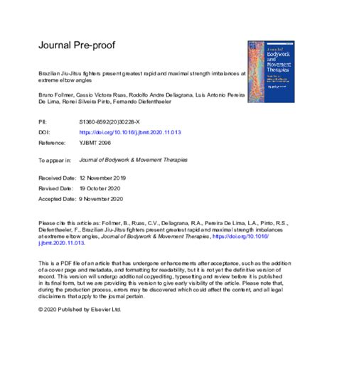 Pdf Brazilian Jiu Jitsu Fighters Present Greatest Rapid And Maximal Strength Imbalances At