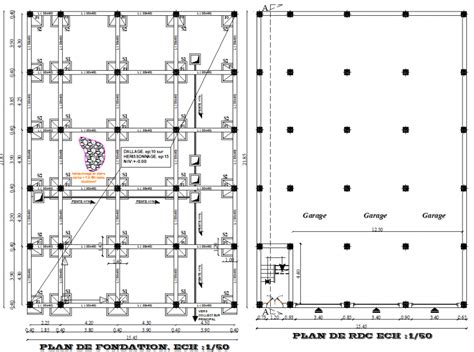 Foundation And Column Layout Plan With Centre Line Dwg File Artofit