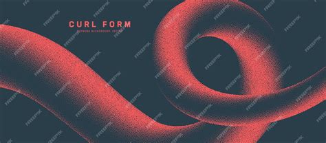 Premium Vector Red Dynamic Curl Form Vector Dot Work Creative Conceptual Abstract Background