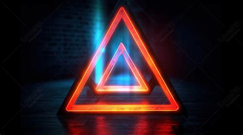 생생한 네온 조명 추상 3d 렌더링으로 조명된 삼각형 어두운 방 비추다 배경 어두운 배경 네온 배경 이미지 Hd 비추다 어두운 네온 배경 사진 무료 다운로드