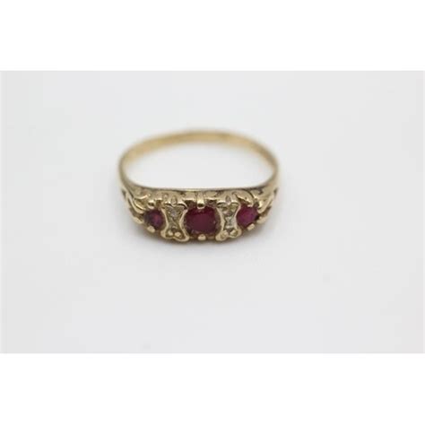 9ct Gold Ruby And Diamond Gypsy Set Ring 18g Size P In United