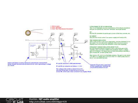 Bjt Audio Amplifier Circuitlab
