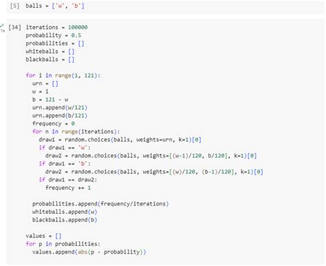 Probability Riddle Using Python Two Balls Of The Same Color