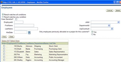 ADF Context Specific Filter In List Of Values Only List Employees Previously Allocated On