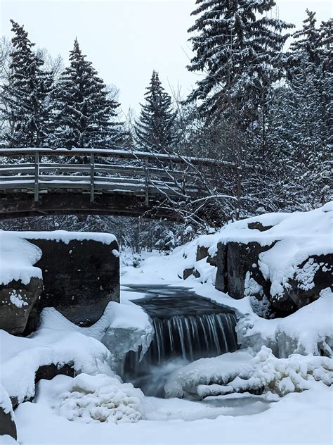 Frosty Waterfall In Confederation Park Nw Rcalgary