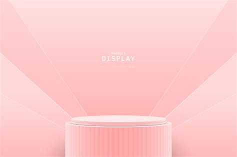 3d 모양 배경이 있는 현실적인 현대 분홍색 3d 실린더 연단 받침대 벡터 기하학적 형태 디자인입니다 제품 모형을 위한 벽 장면 쇼케이스를 위한 3d 무대 3d 벡터 렌더링