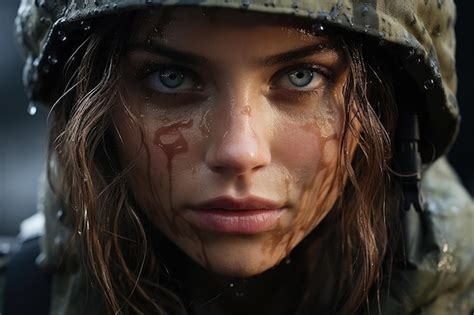 Premium Ai Image A Woman With Water On Her Face