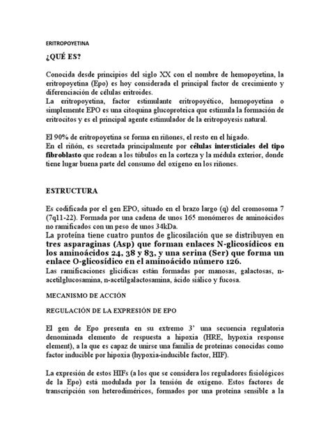 Eritropoyetina Pdf Receptor Bioquímica Endotelio