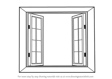 How To Draw Wooden Windows Furniture Step By Step DrawingTutorials101 Com