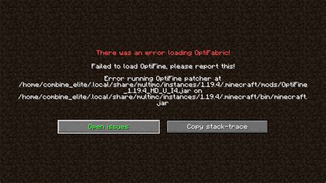 Optifabric Fails To Load Optifine 194 With Multimc · Issue 1246