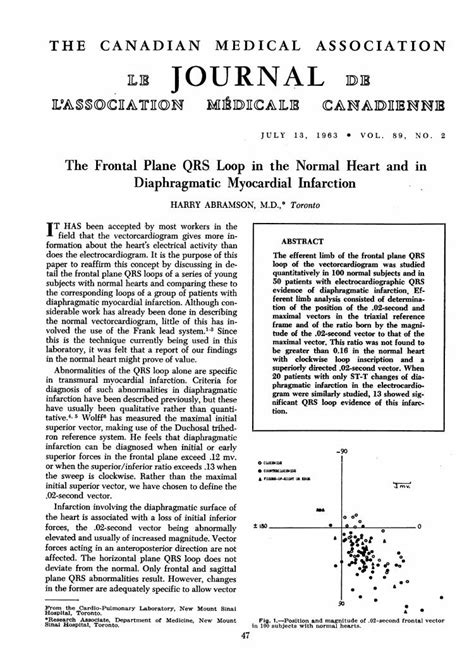 Pdf The Frontal Plane Qrs Loop In The Normal Heart And In