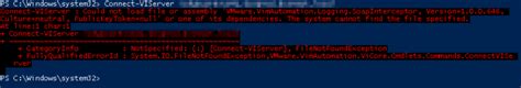 Power Cli 651 Connection Error Connect Viserver Could Not Load