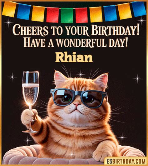 Happy Birthday Rhian  🎂 Animated Images Wishes And Music 【27 S】