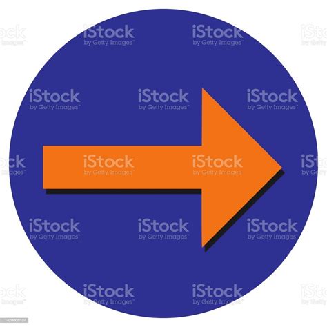 진한 파란색 배경에 주황색 화살표가 있습니다 도로 방향 표지판 벡터 일러스트 레이 션 가리키기에 대한 스톡 벡터 아트 및 기타 이미지 가리키기 거리 곧은 Istock