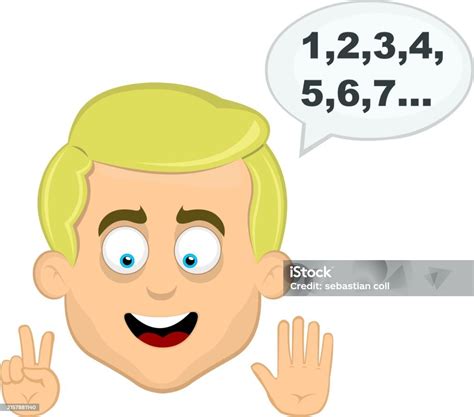 벡터 일러스트 레이 션 얼굴 남자 만화 금발의 파란 눈 손가락 손 카운트 번호 1에 대한 스톡 벡터 아트 및 기타 이미지 1 2 3 Istock