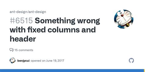 Something Wrong With Fixed Columns And Header · Issue 6515 · Ant