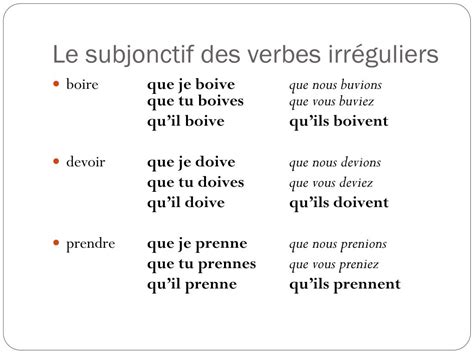 Ppt The Subjunctive Of Regular And Irregular Verbs Powerpoint Presentation Id 6969874