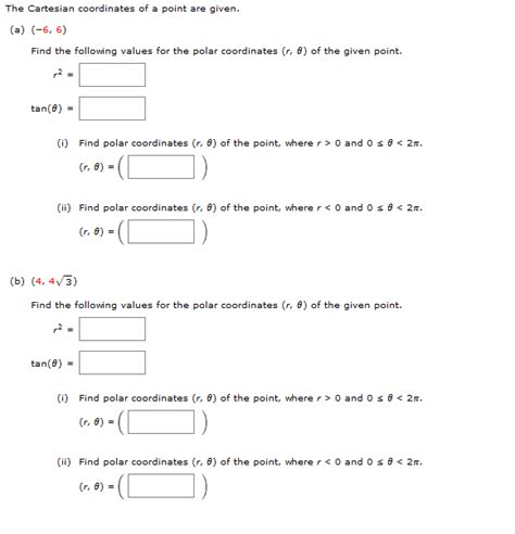 Solved The Cartesian Coordinates Of A Point Are Given A Chegg