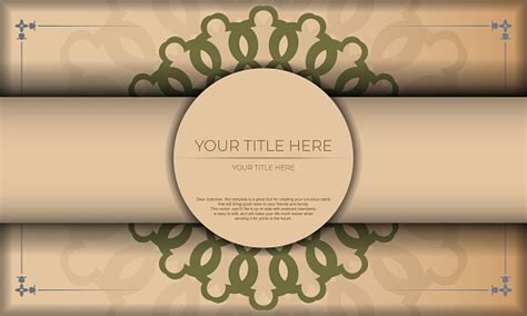 그리스 장식이 있는 인쇄식 엽서 디자인 고급 빈티지 장식품과 텍스트와 로고를위한 장소베이지 배경 0명에 대한 스톡 벡터 아트 및 기타 이미지 Istock