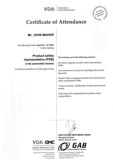 J Maher Psb Certificate Pdf