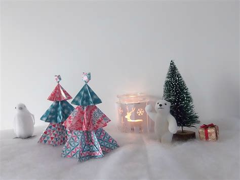 Décoration de Noël Sapins origami Truc Tricks