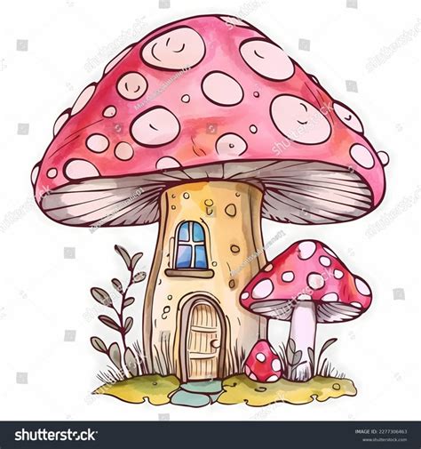 Cartoon Fairy Mushroom House Clipart Stock Illustration 2277306463