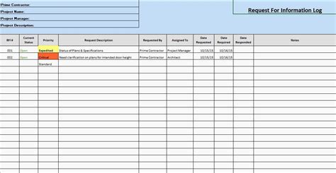 Out Of This World Construction Rfi Template Excel Petty Cash Summary Format