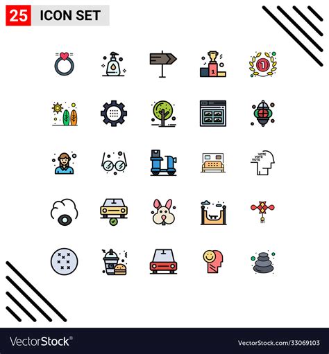 25 Universal Filled Line Flat Color Signs Symbols Vector Image