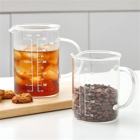 프리미엄 비커 내열 유리 계량컵 500ml 홈카페 유리잔 컵 저그 감도 깊은 취향 셀렉트샵 29cm