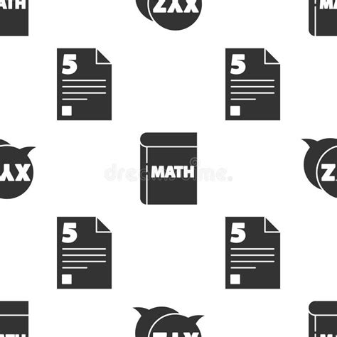 Set Xyz Coordinate System Book With Word Mathematics And Test Or Exam Sheet On Seamless Pattern