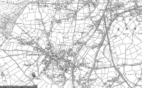 Historic Ordnance Survey Map Of Cannock 1883