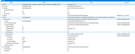 Entity Command Buffers With Burst Debug Crash Information Journaling Unity Engine Unity