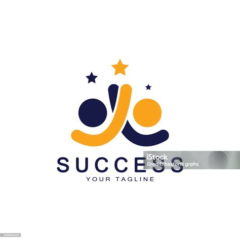 추상적인 사람들 성공 로고 Designfun 사람들 건강한 사람들 스포츠 지역 사회 사람들 상징 벡터 그림 개념에 대한 스톡 벡터 아트 및 기타 이미지 Istock