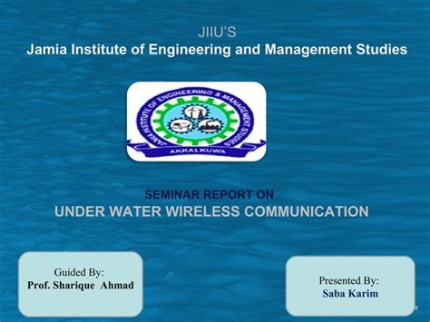 under water wireless communication ppt